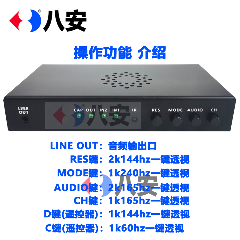 八安DMA融合器2K144hz透视叠加1K240hz扣图全实时高刷4K60hz画面分割器画中画透明度可调2023年新款发布